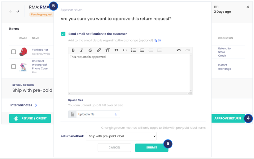 Managing Return Requests